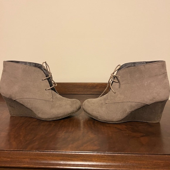 Call It Spring | Shoes | Call It Spring Wedge Booties Taupe 75 | Poshmark